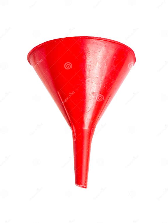 Isolerad röd tratt arkivfoto. Bild av rør, vätska, redskap - 34760082