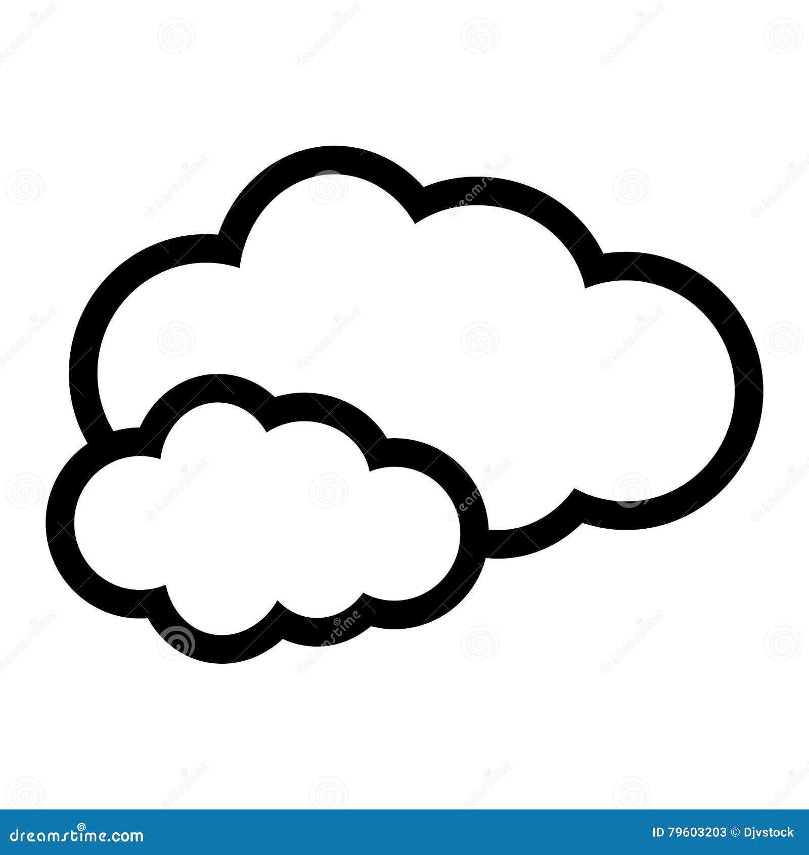 Isolerad Symbol För Moln Kontur Vektor Illustrationer - Illustration av ...