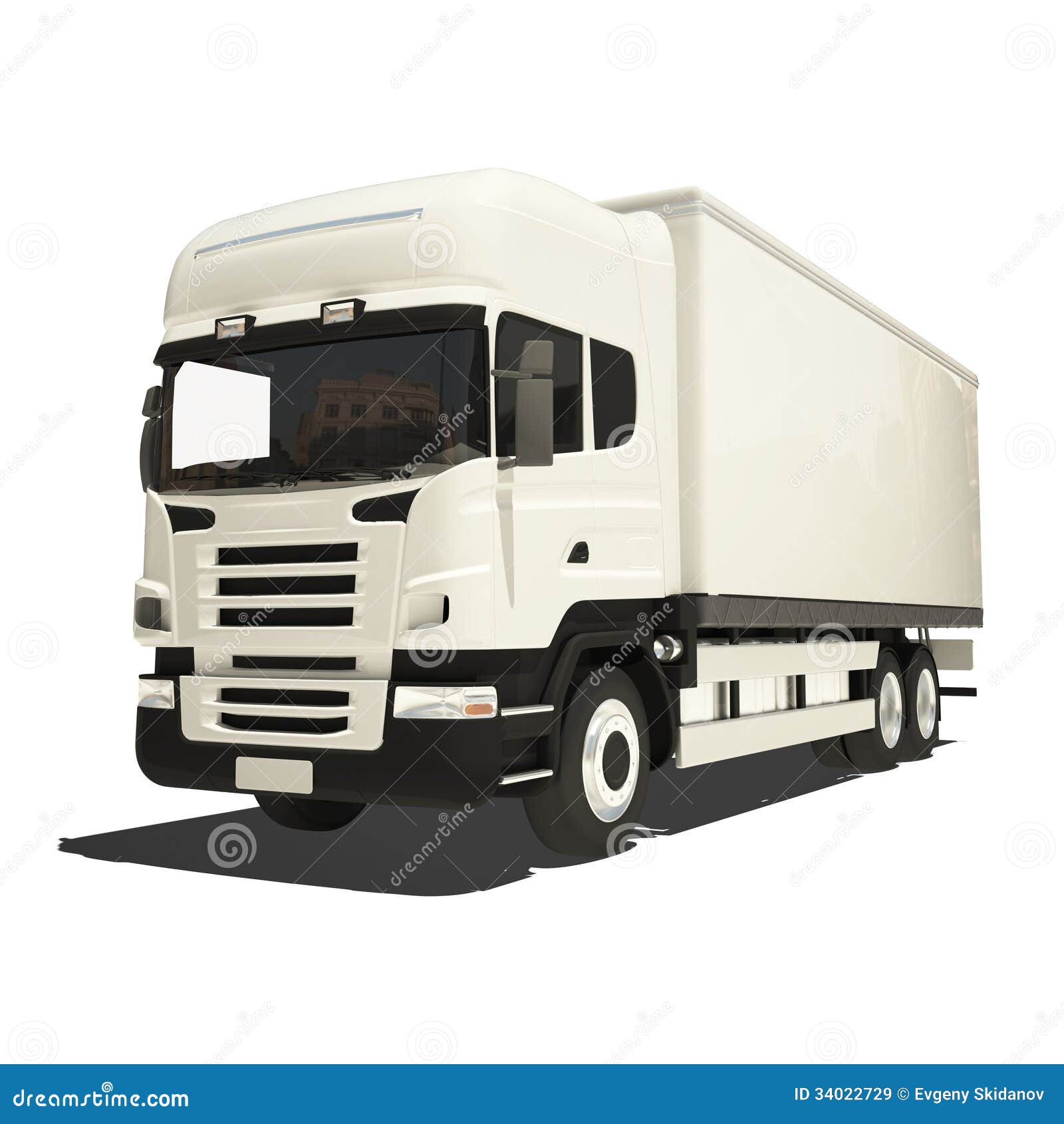 Isolerad vit lastbil stock illustrationer. Illustration av bära - 34022729