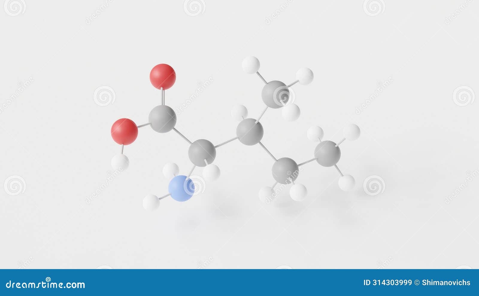 Isoleucine Molecule 3d, Molecular Structure, Ball and Stick Model ...