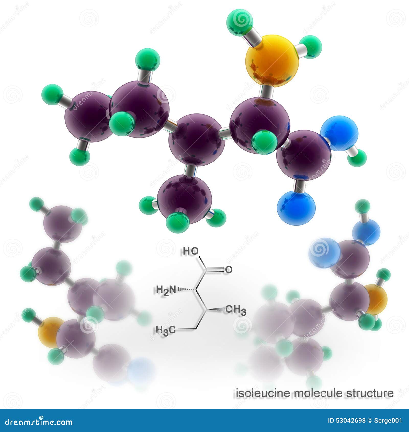 Isoleucine Molecule Structure Stock Illustration - Illustration of ...