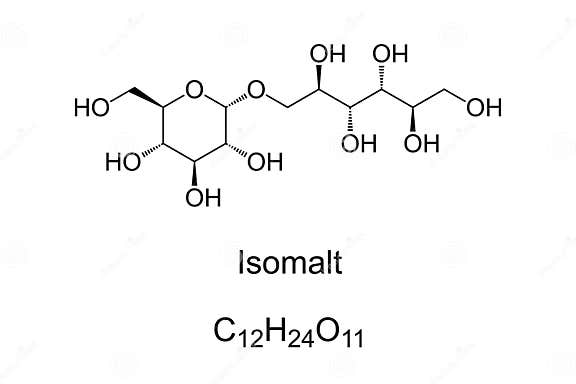 Isomalt, Chemical Formula and Skeletal Structure Stock Vector ...