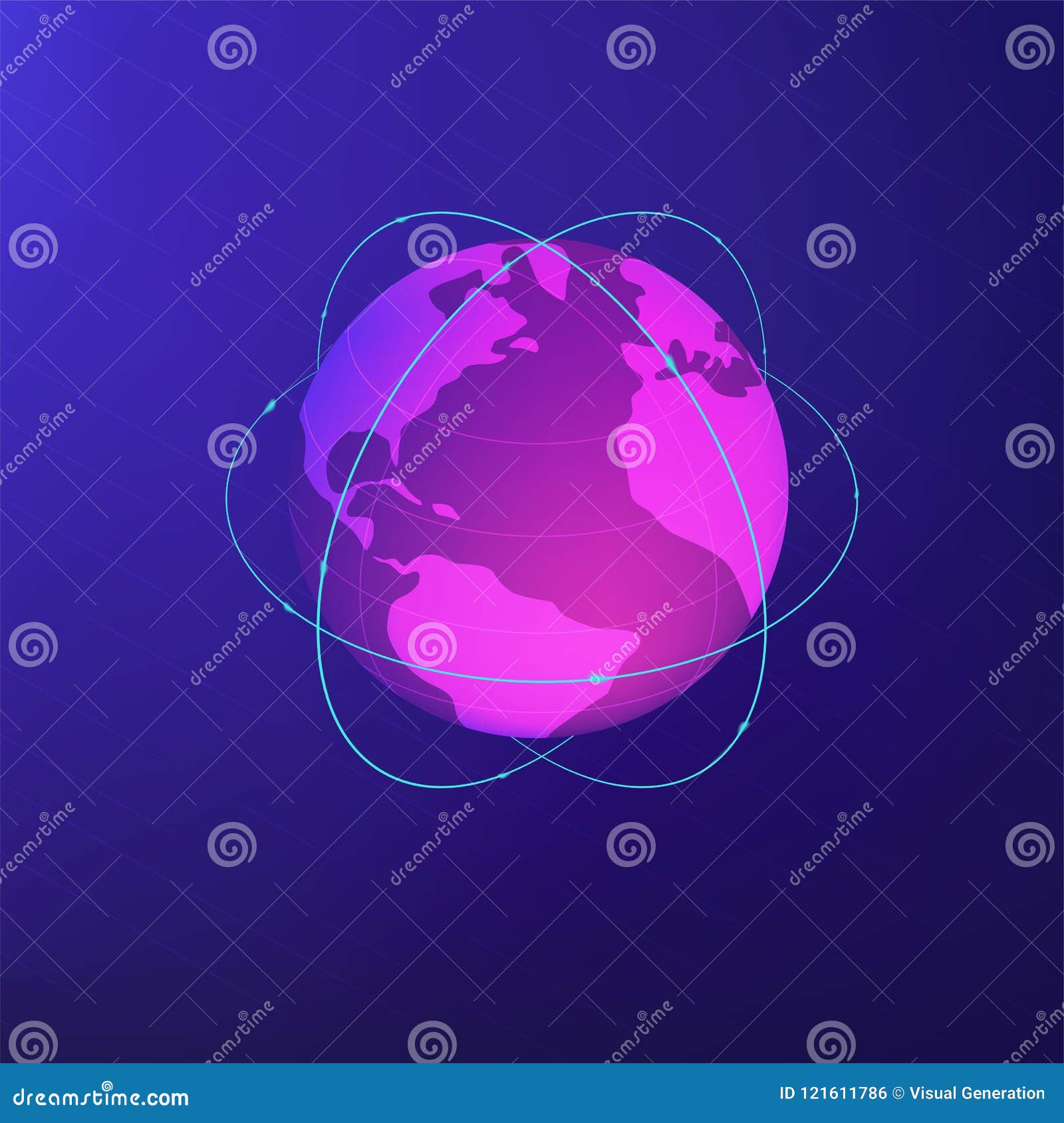 Isomentric Global Network Concept. Stock Vector - Illustration of data ...