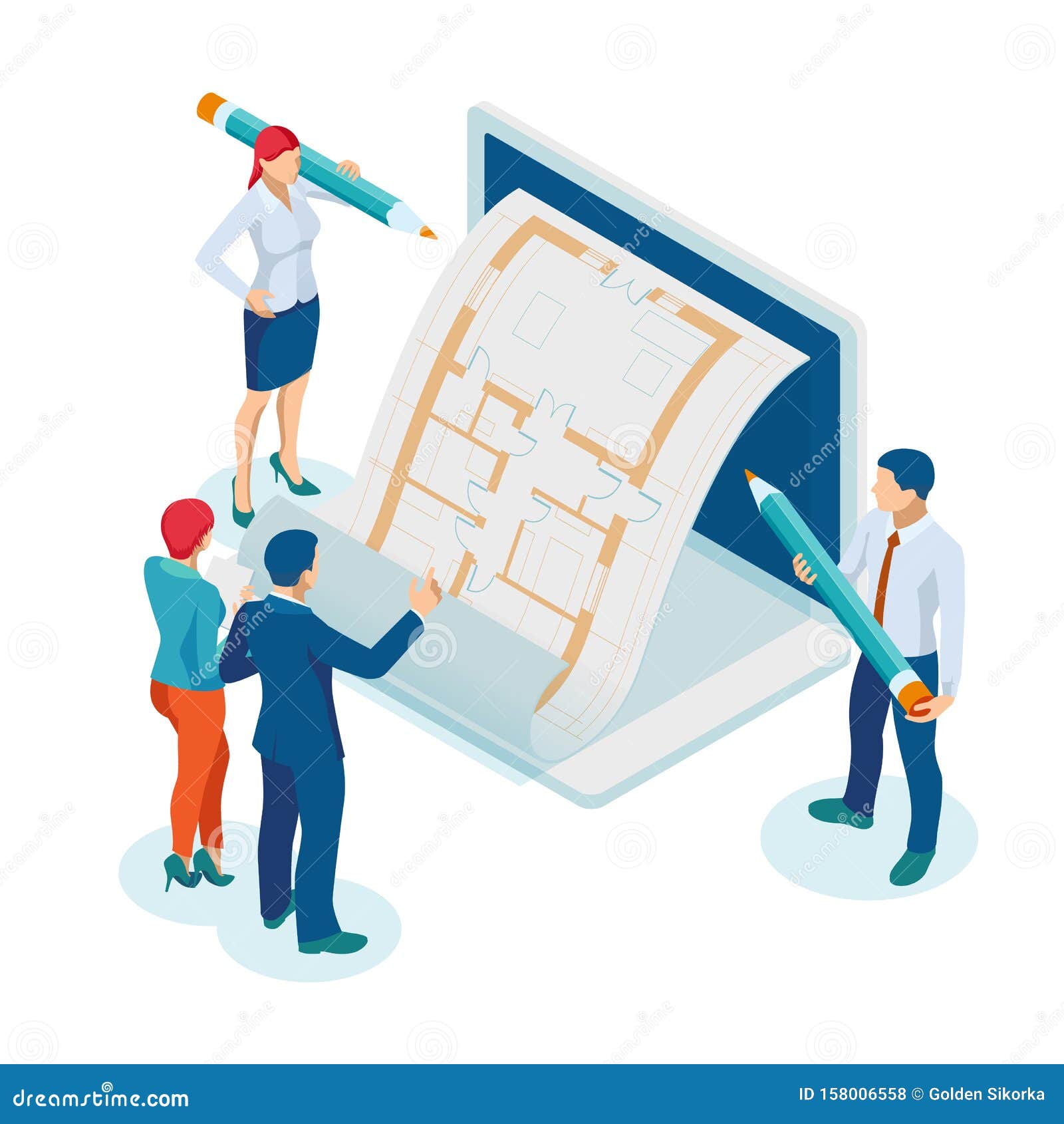 Isometri Architect Drawing on Architectural Project Concept. Architects ... Isometri Architect Drawing on Architectural Project Concept. Architects ...