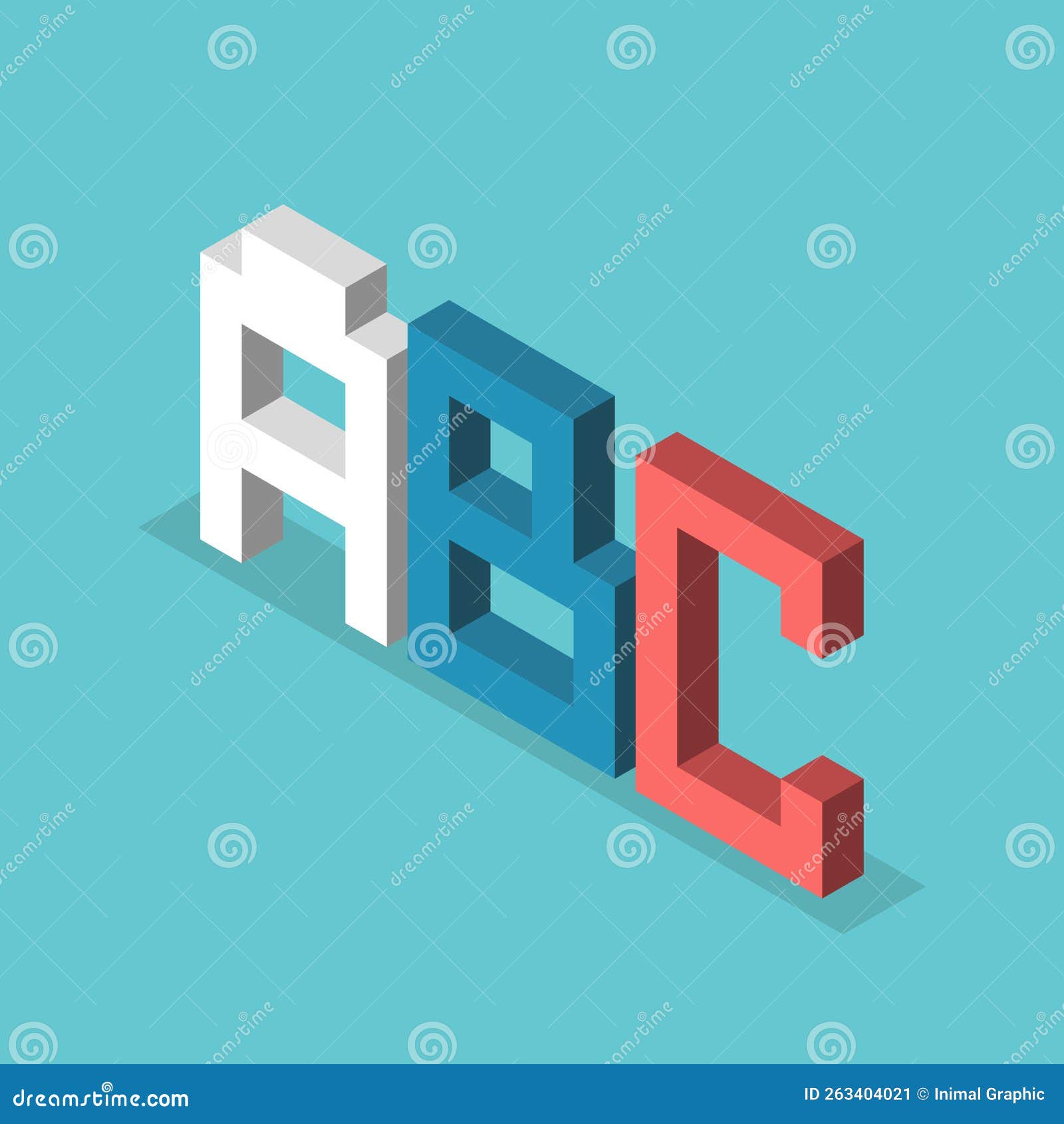 Isometric ABC Letters, Learning Stock Vector - Illustration of color ...