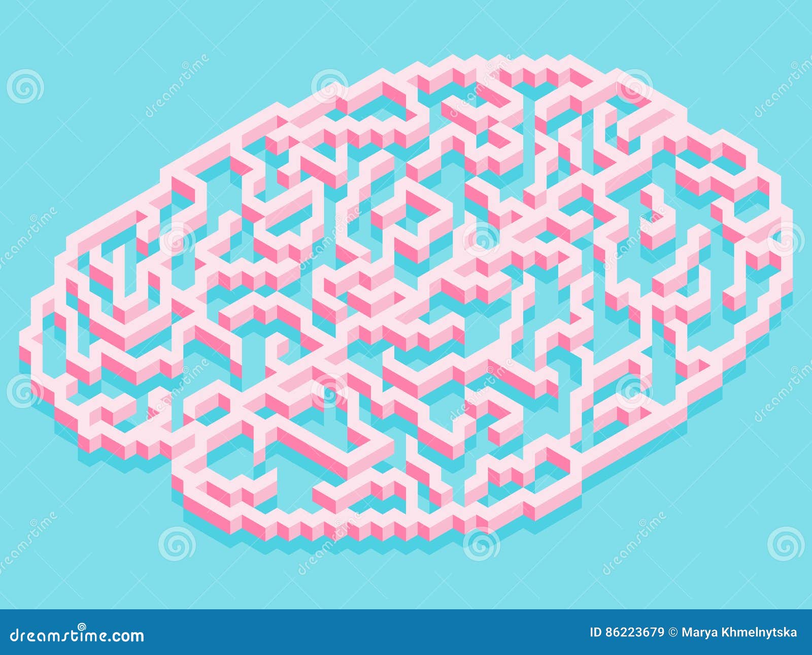 Isometric abstract brain stock vector. Illustration of labyrinth - 86223679 Isometric abstract brain stock vector. Illustration of labyrinth - 86223679