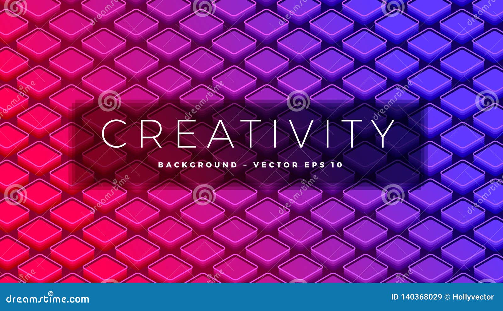 Isometric Abstract Design, Squares with Round Corner on Dark Violet ...