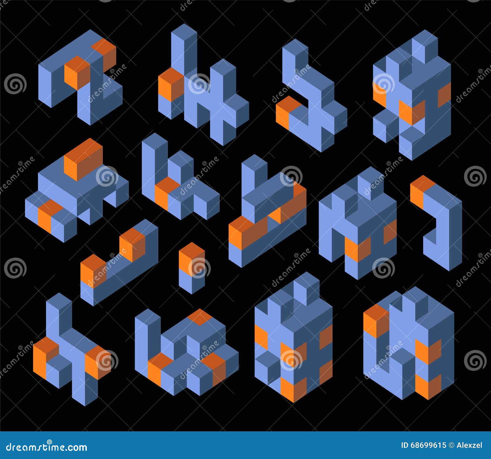 Isometric Abstract Geometric Stock Vector - Illustration of marketing ...