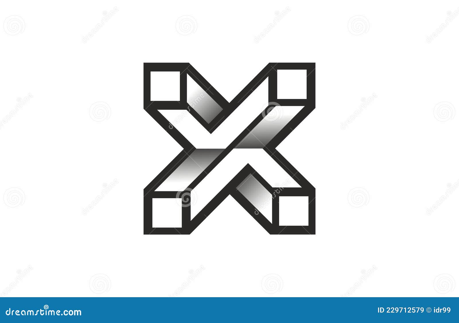 Isometric Abstract X Logo stock vector. Illustration of logotype ...