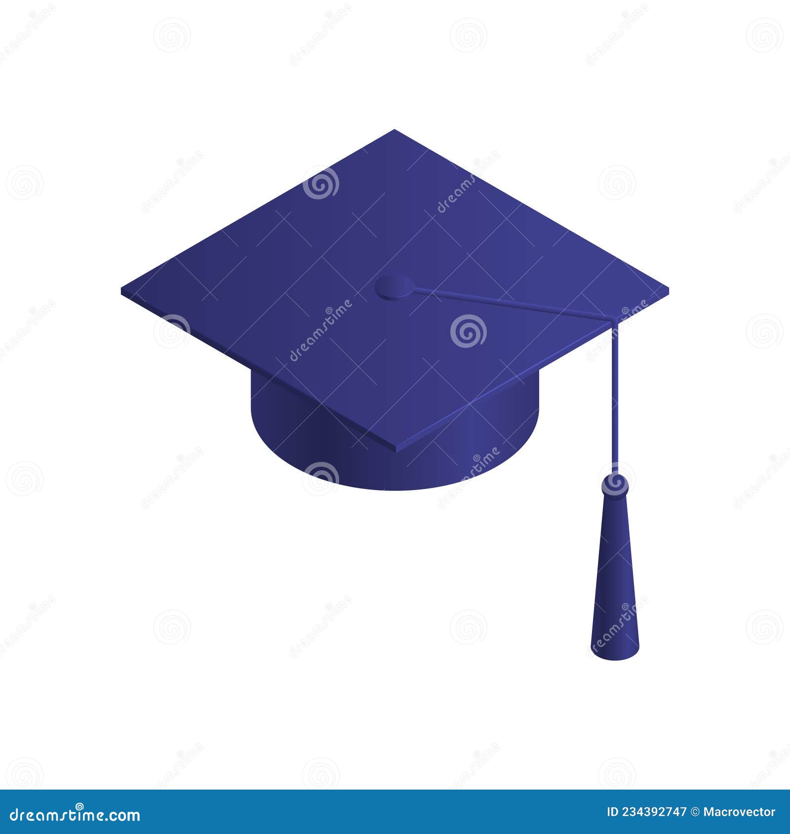 Isometric Academic Hat Composition Stock Vector - Illustration of ...