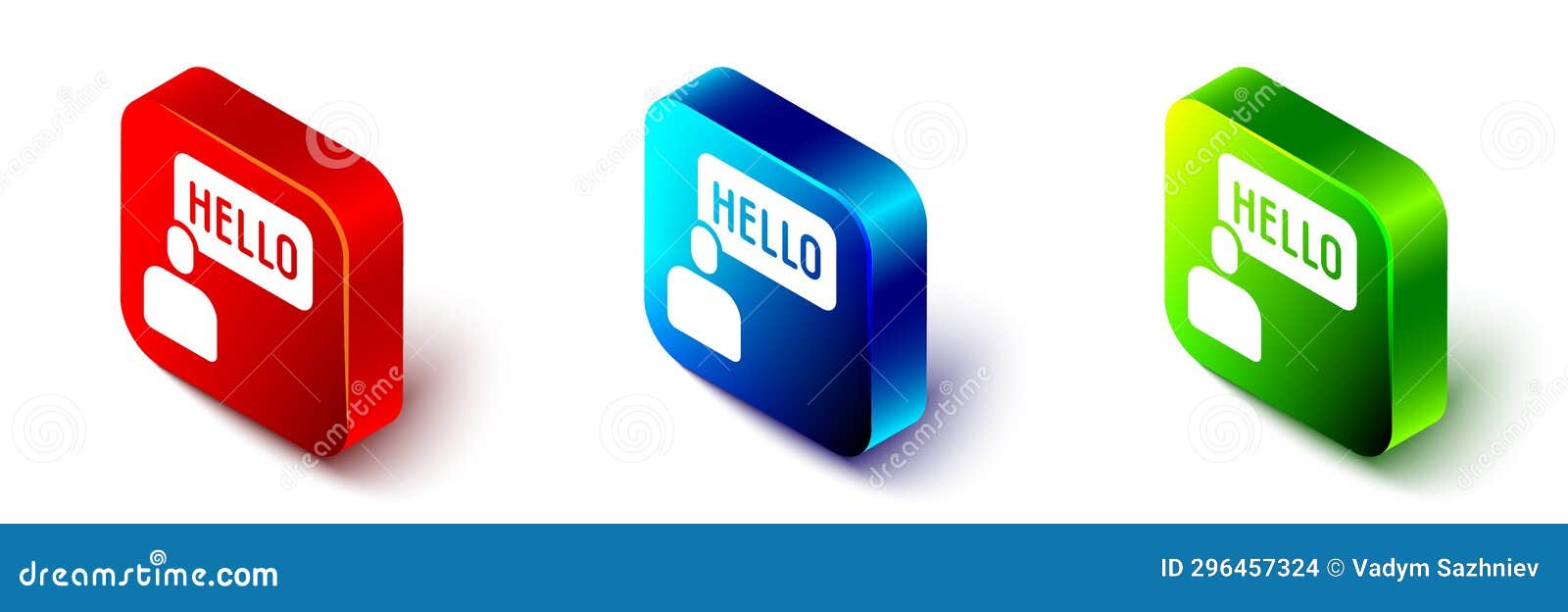 Isometric Acquaintance Icon Isolated on White Background. Red, Blue and ...