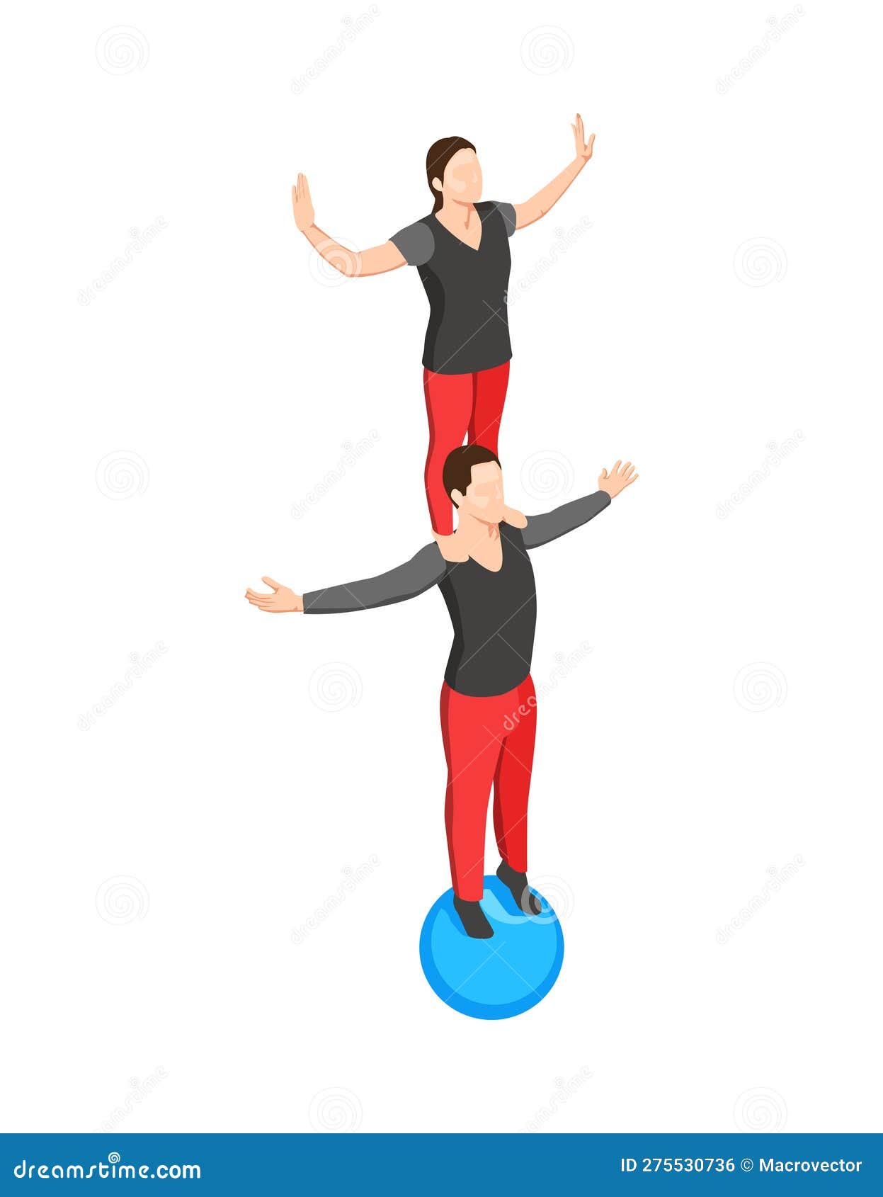 Isometric Acrobats Illustration Stock Vector - Illustration of design ...