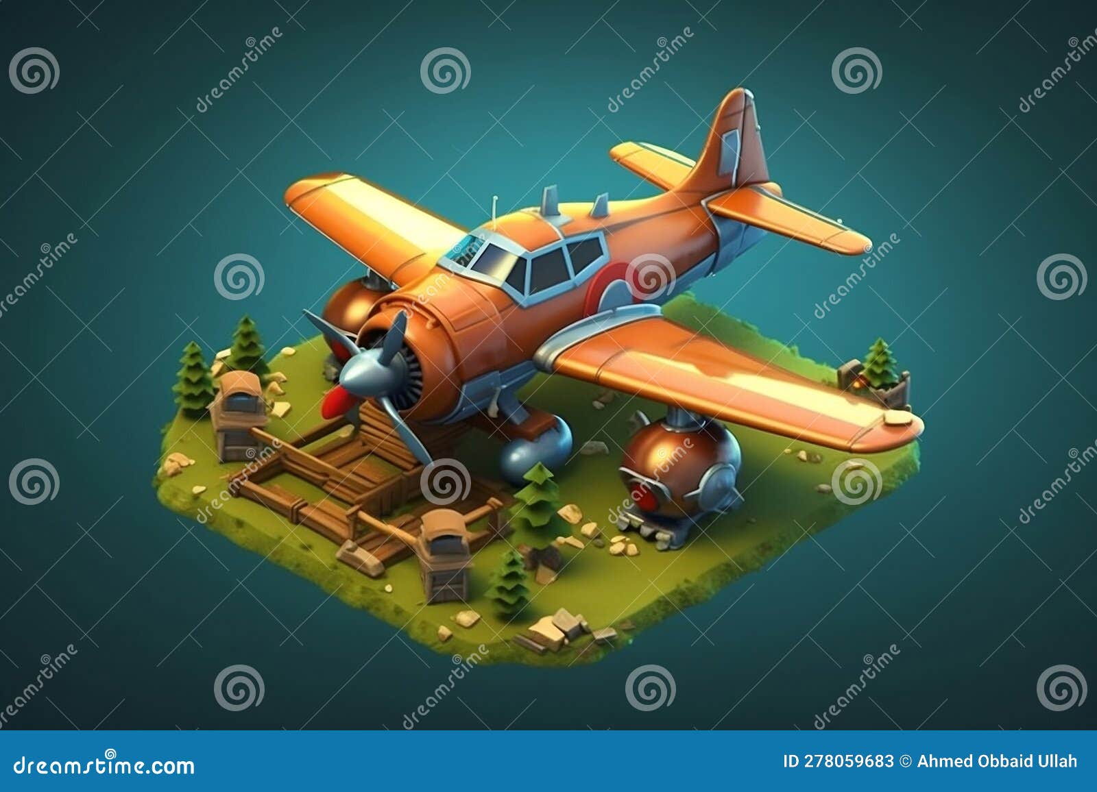 Isometric Aircraft for Game Asset. Generative Ai Stock Illustration ...