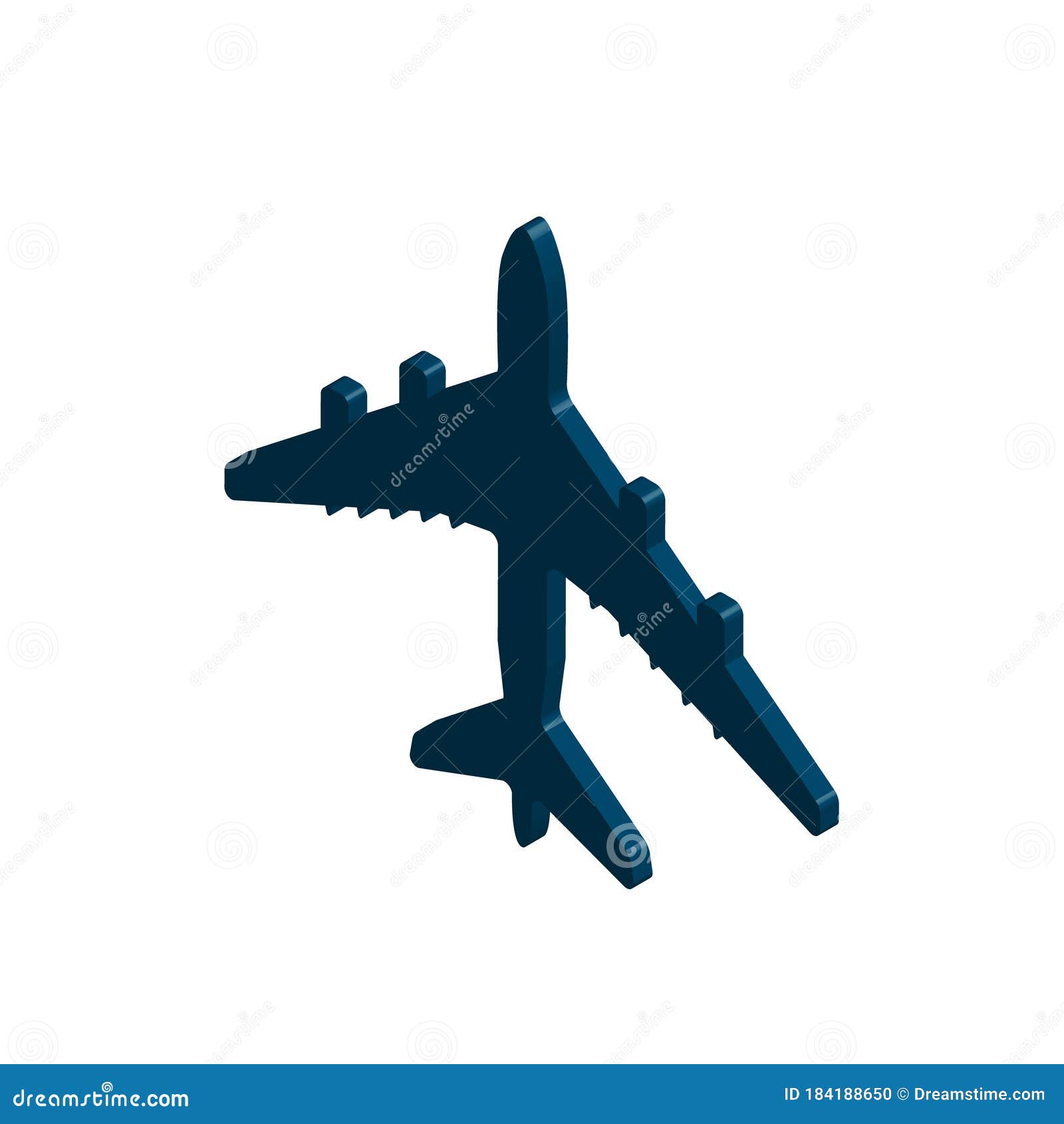 Isometric of Airplane Flight Vector Icon. Illustrator. Stock Vector ...