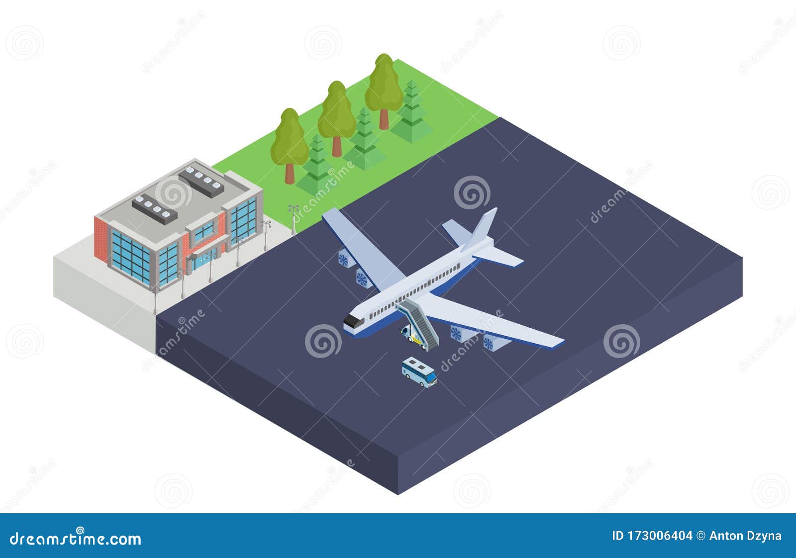 Isometric Airport Passenger Plane before Flight Stock Illustration ...