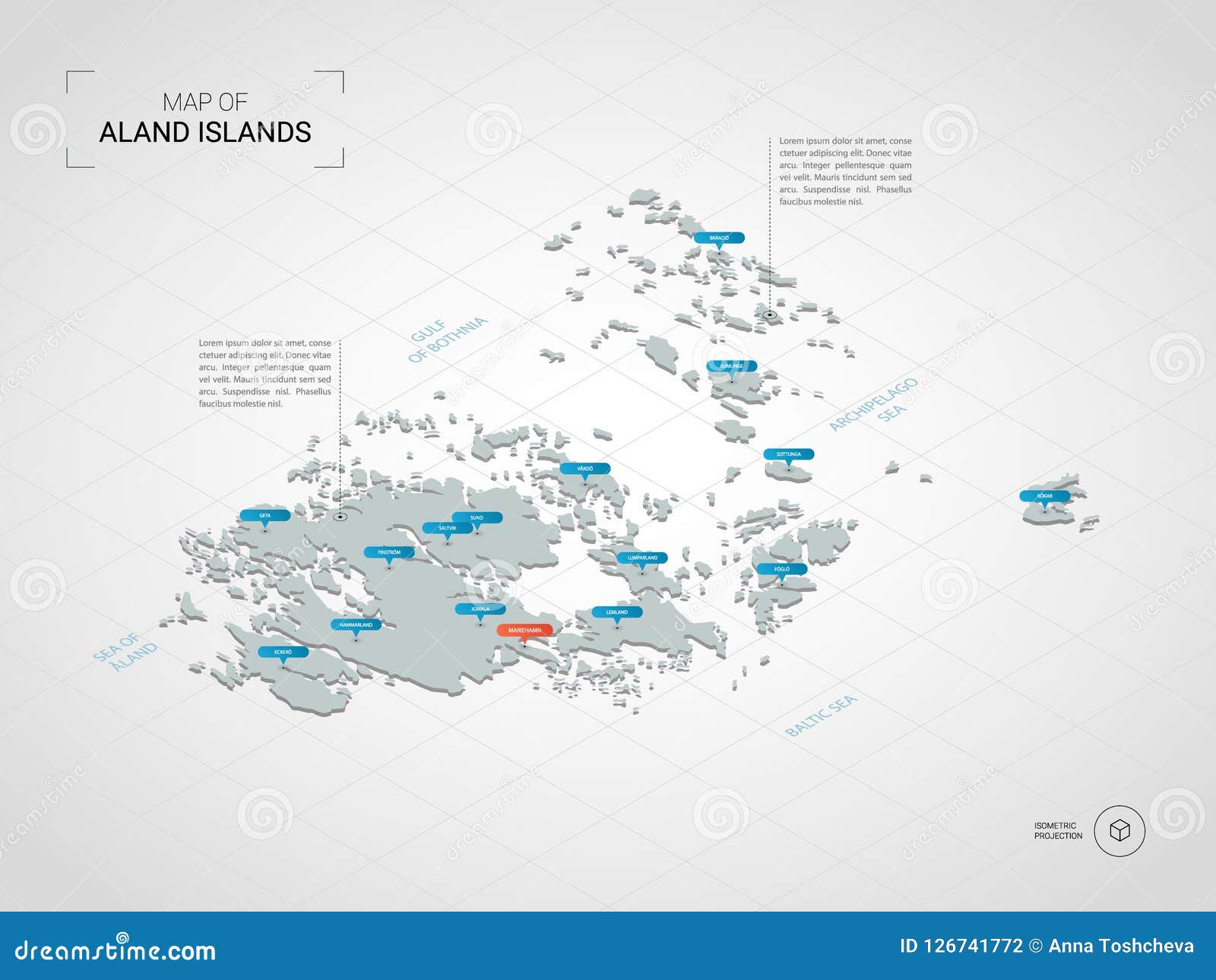 Isometric Aland Islands Map with City Names and Administrative D Stock ... Isometric Aland Islands Map with City Names and Administrative D Stock ...