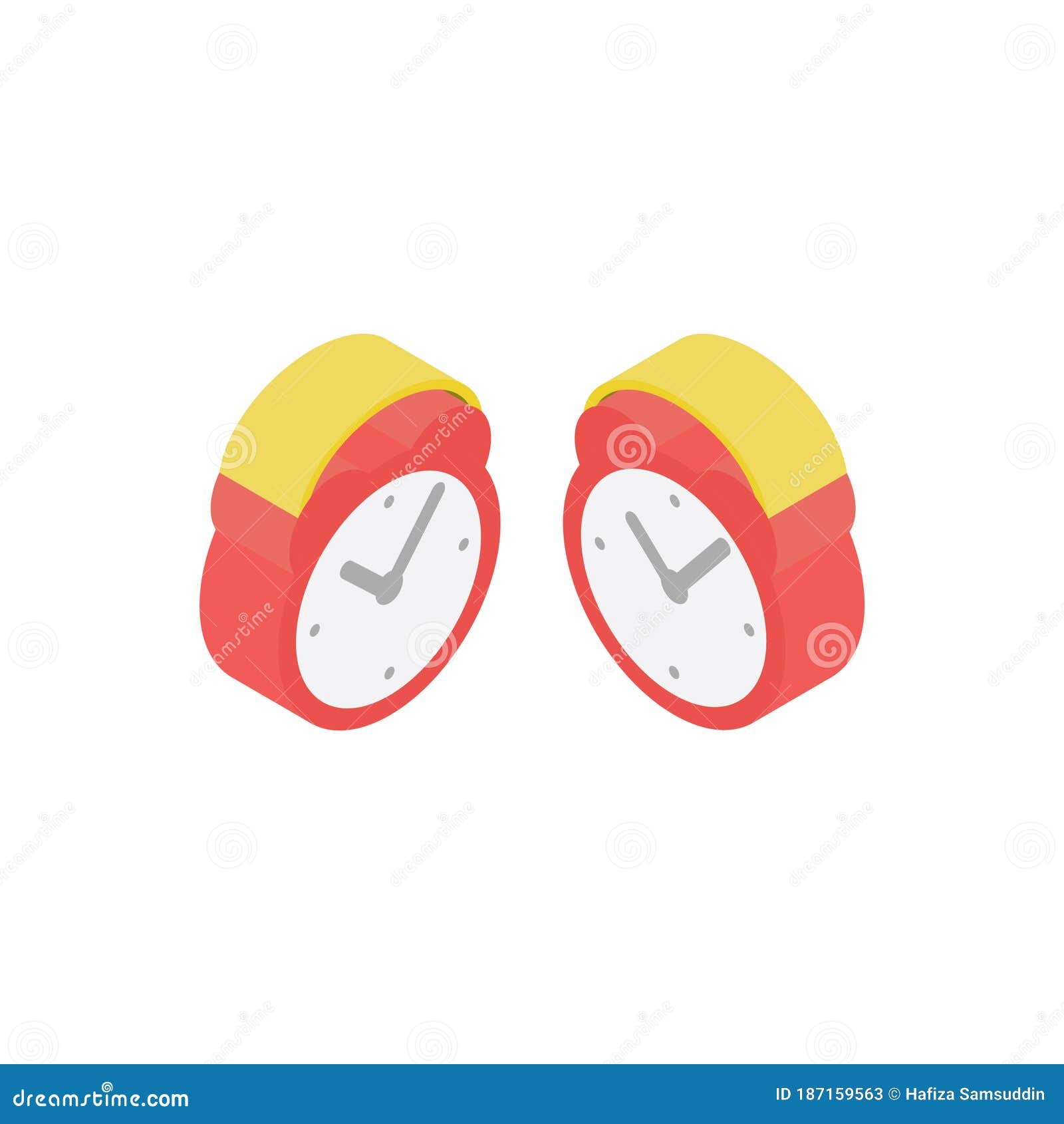 Isometric Alarm Clock. Vector Illustration Decorative Design Stock ...