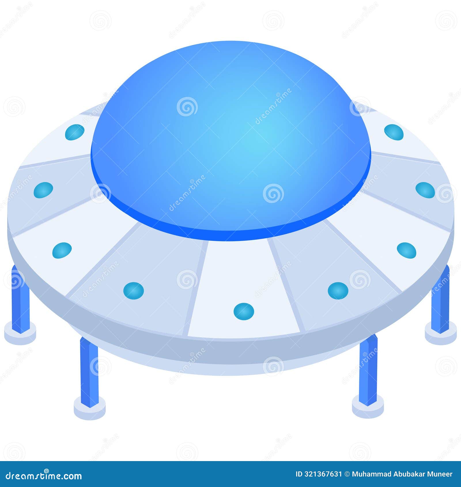 Isometric Alien Saucer stock illustration. Illustration of vector ...