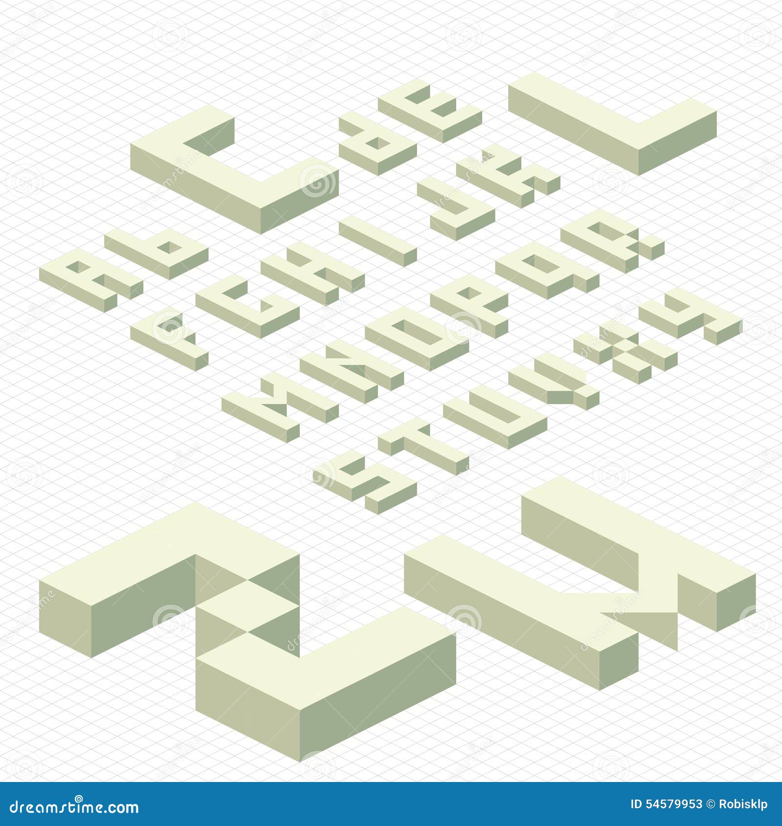 Isometric Alphabet stock vector. Illustration of sign - 54579953
