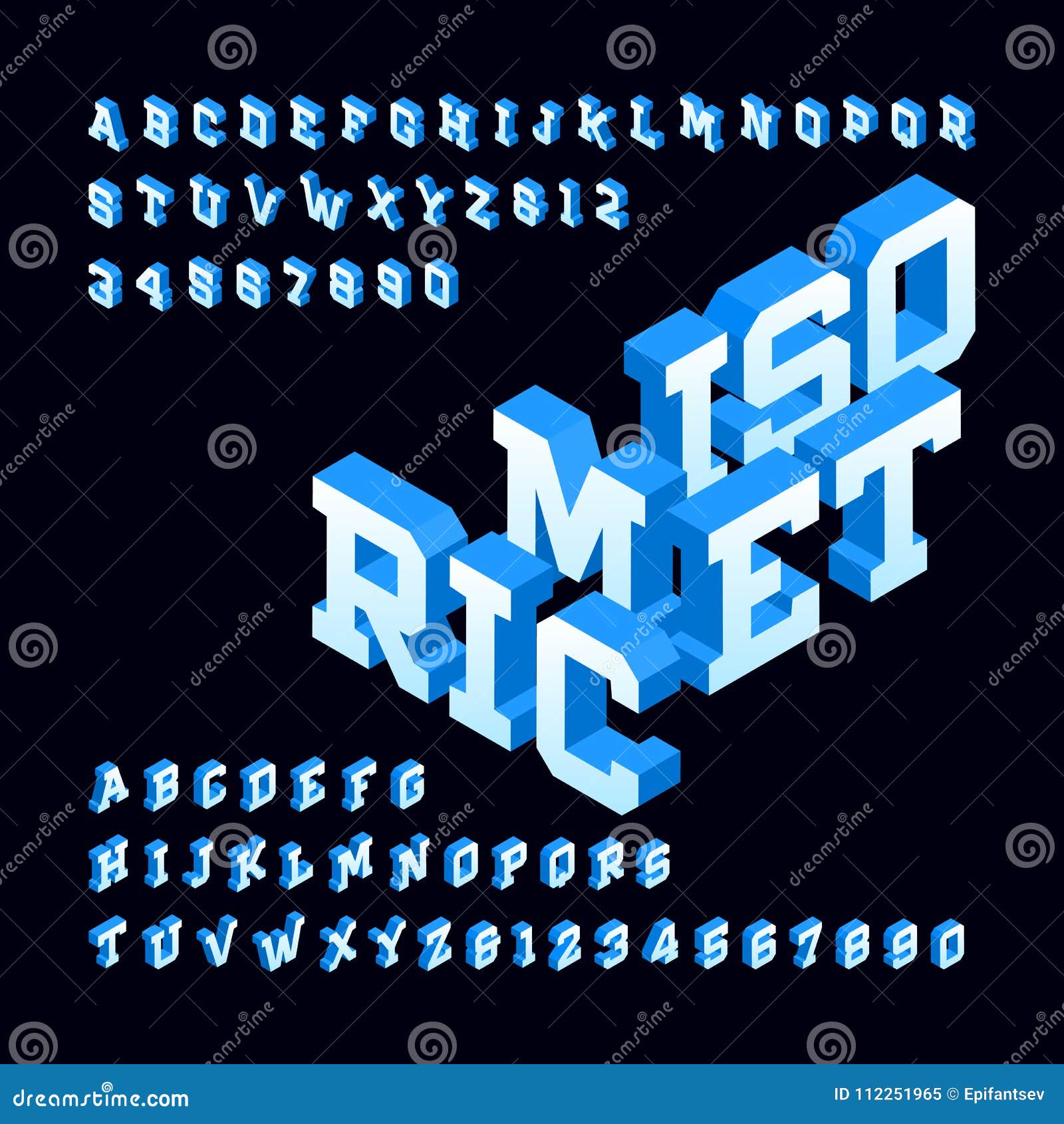 Isometric Alphabet Font. 3d Effect Letters and Numbers Stock Vector ... Isometric Alphabet Font. 3d Effect Letters and Numbers Stock Vector ...