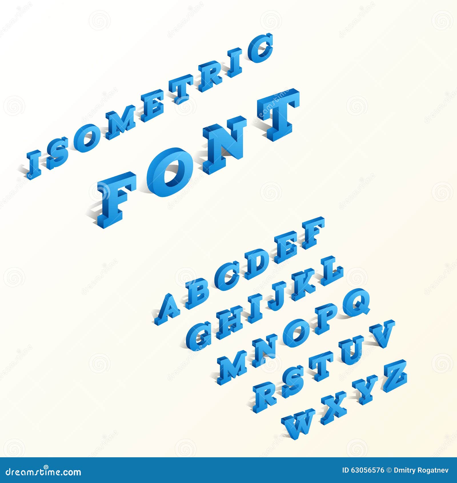 Isometric alphabet font. stock vector. Illustration of retro - 63056576