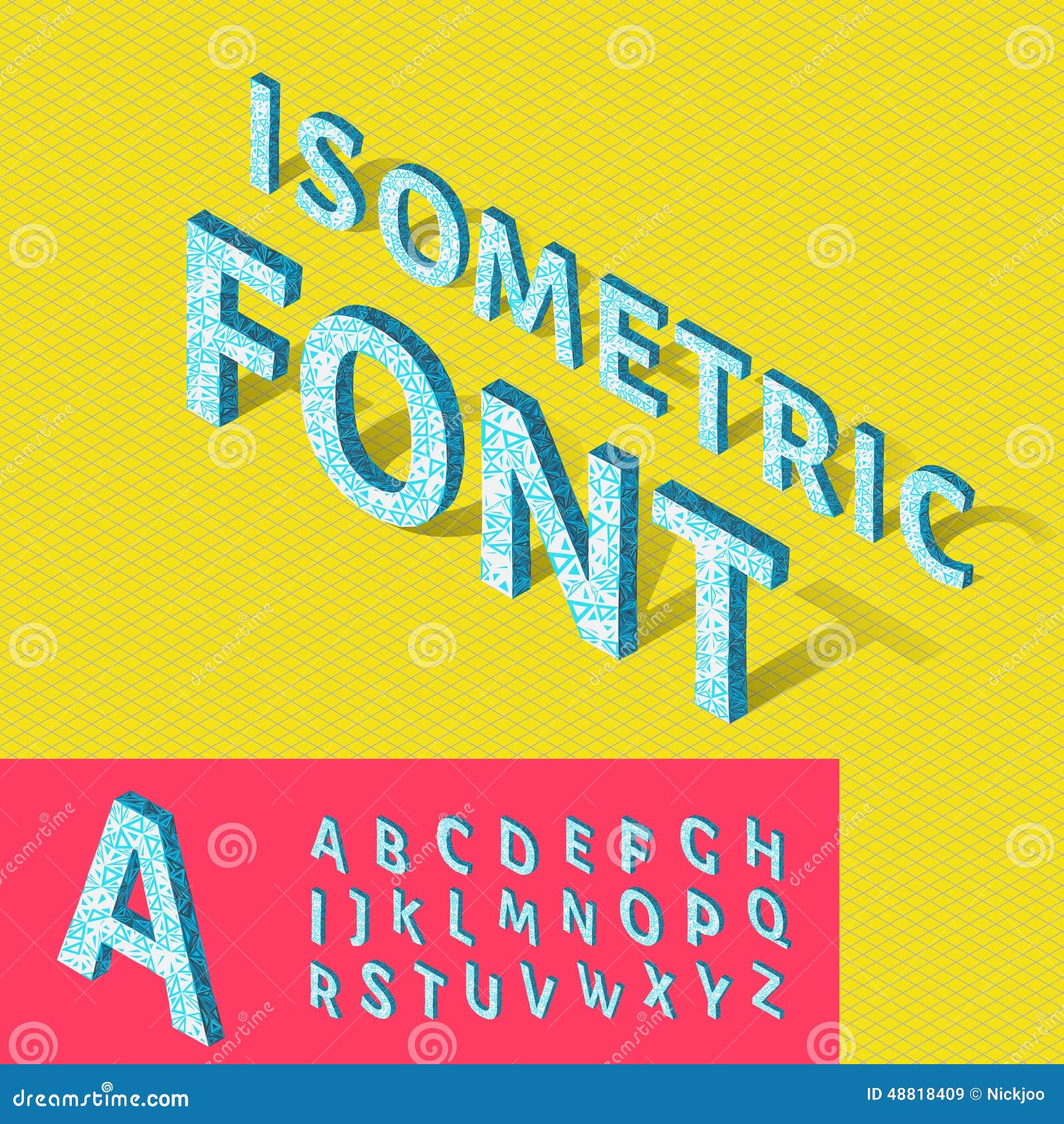 Isometric Alphabet and Grid, Font with Geometric Stock Vector ...