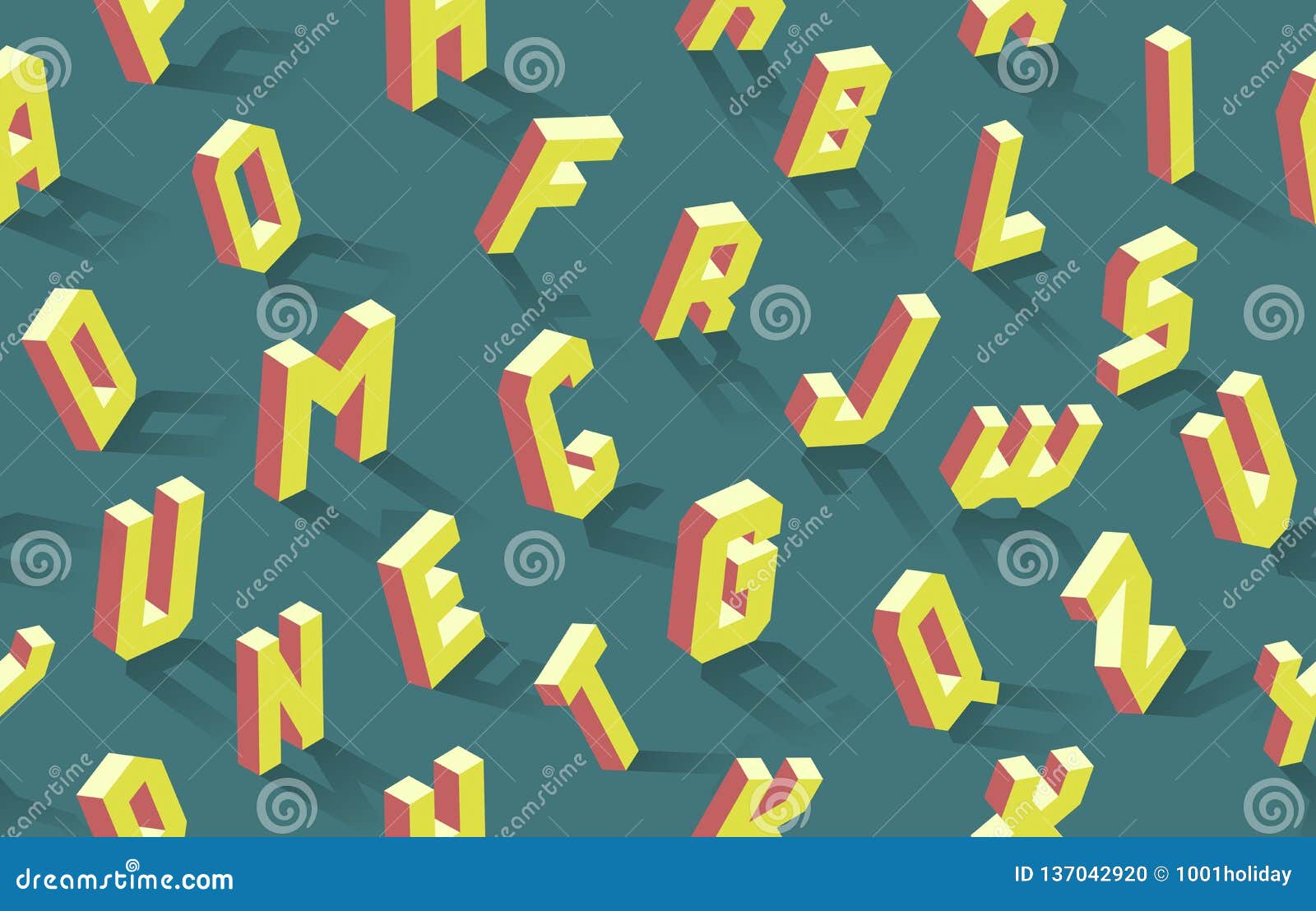 Isometric Alphabet Vector Abc Seamless Pattern Background Stock Vector ... Isometric Alphabet Vector Abc Seamless Pattern Background Stock Vector ...