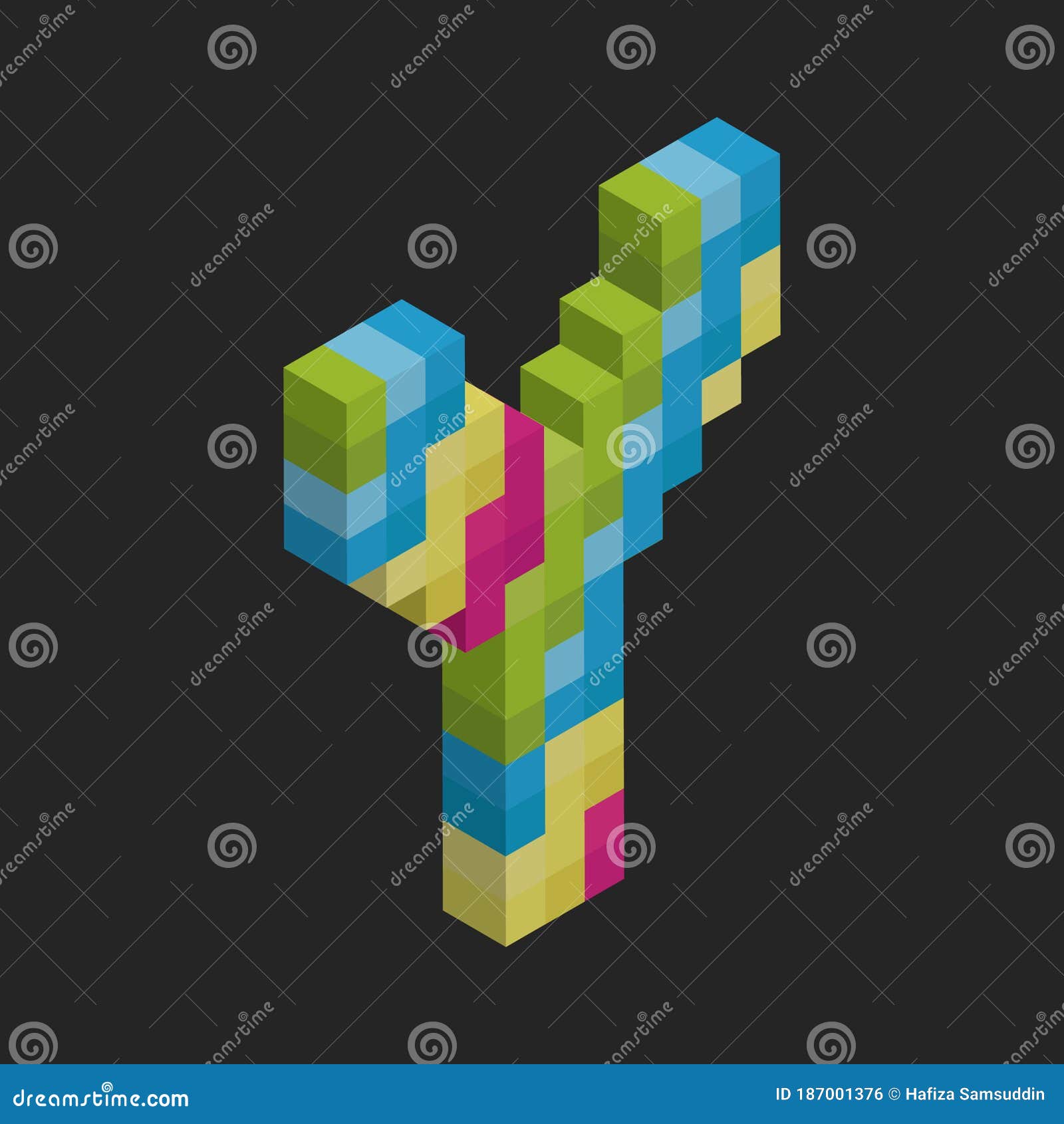 Isometric Alphabet Y. Vector Illustration Decorative Design Stock ...