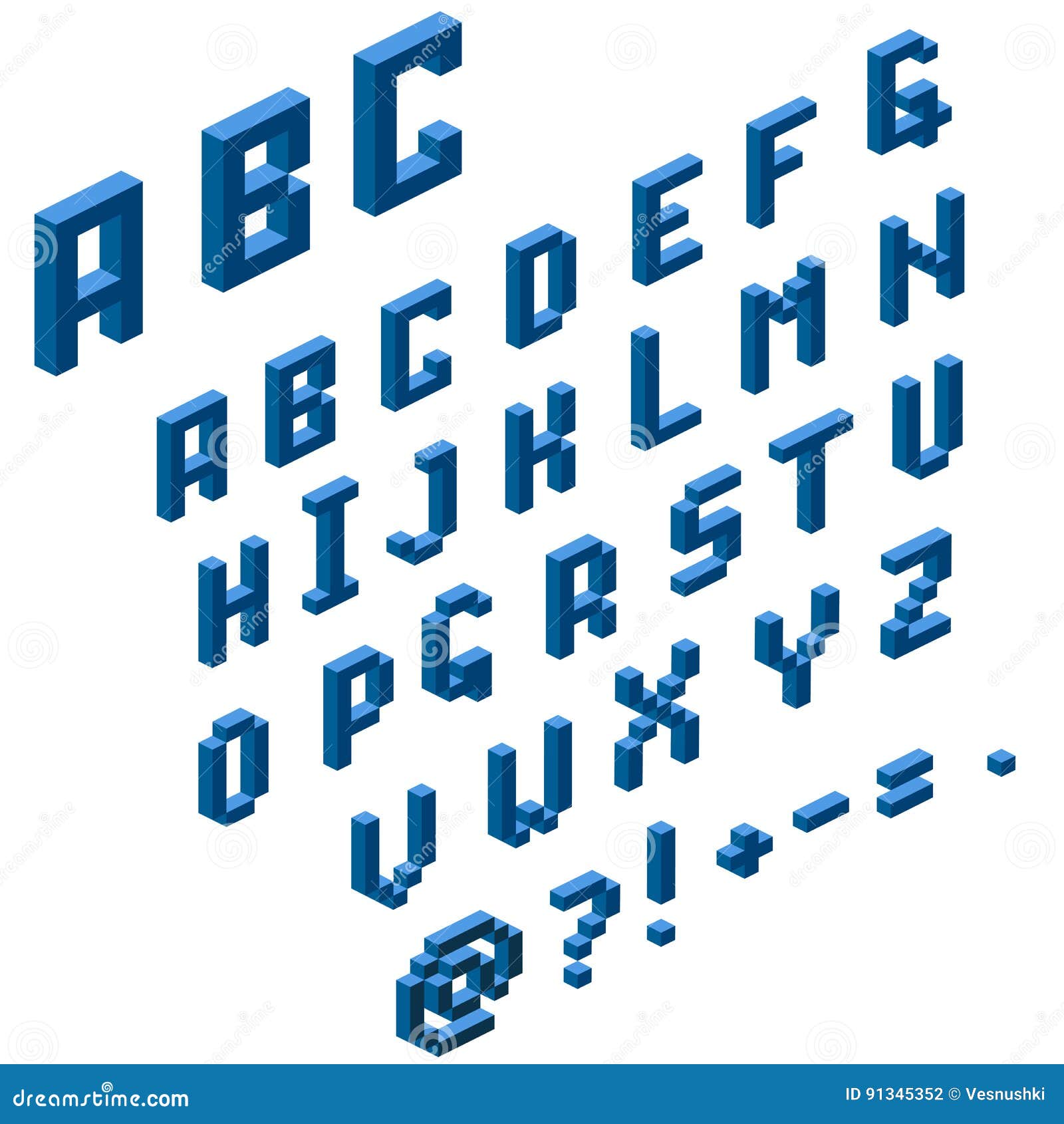 Isometric alphabet. stock illustration. Illustration of triangle - 91345352