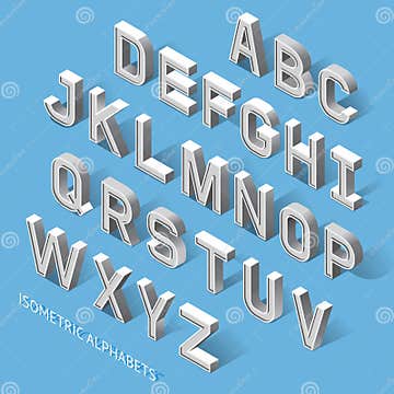 Isometric Alphabets. Vector Illustration Stock Vector - Illustration of ...