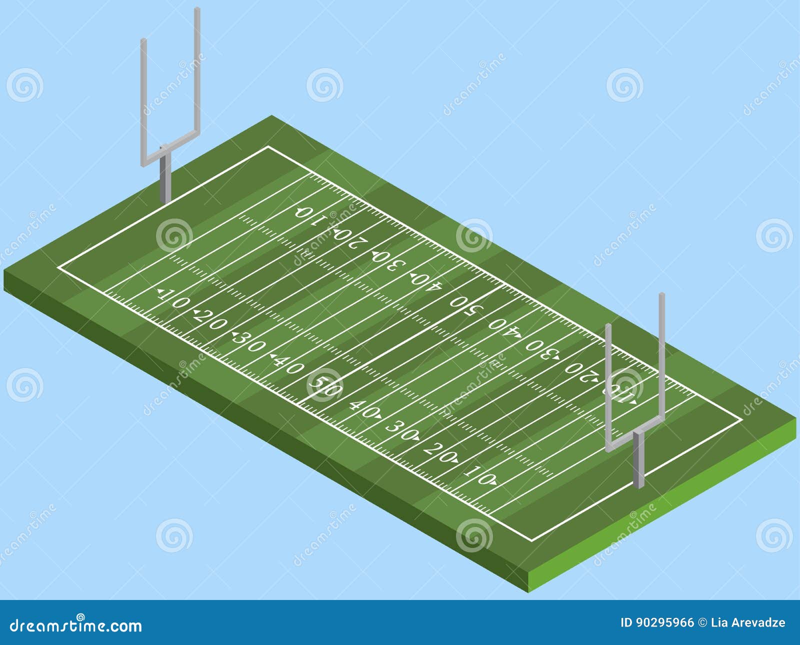 Isometric American Football Field in Vector Stock Vector - Illustration ...