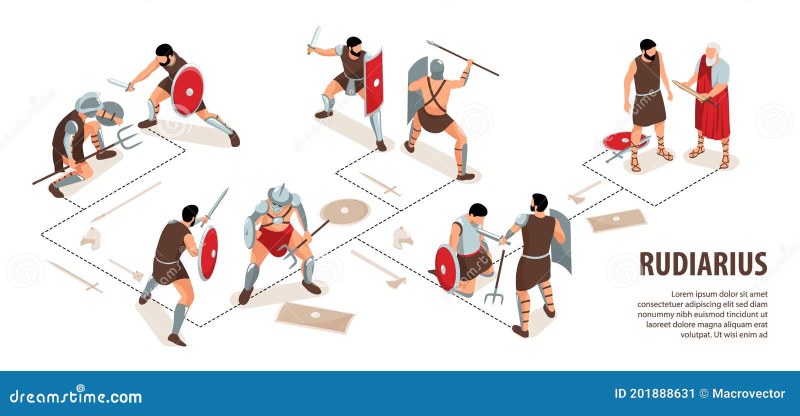 Rudiarius Ancient Rome Infographics Stock Vector - Illustration of ...