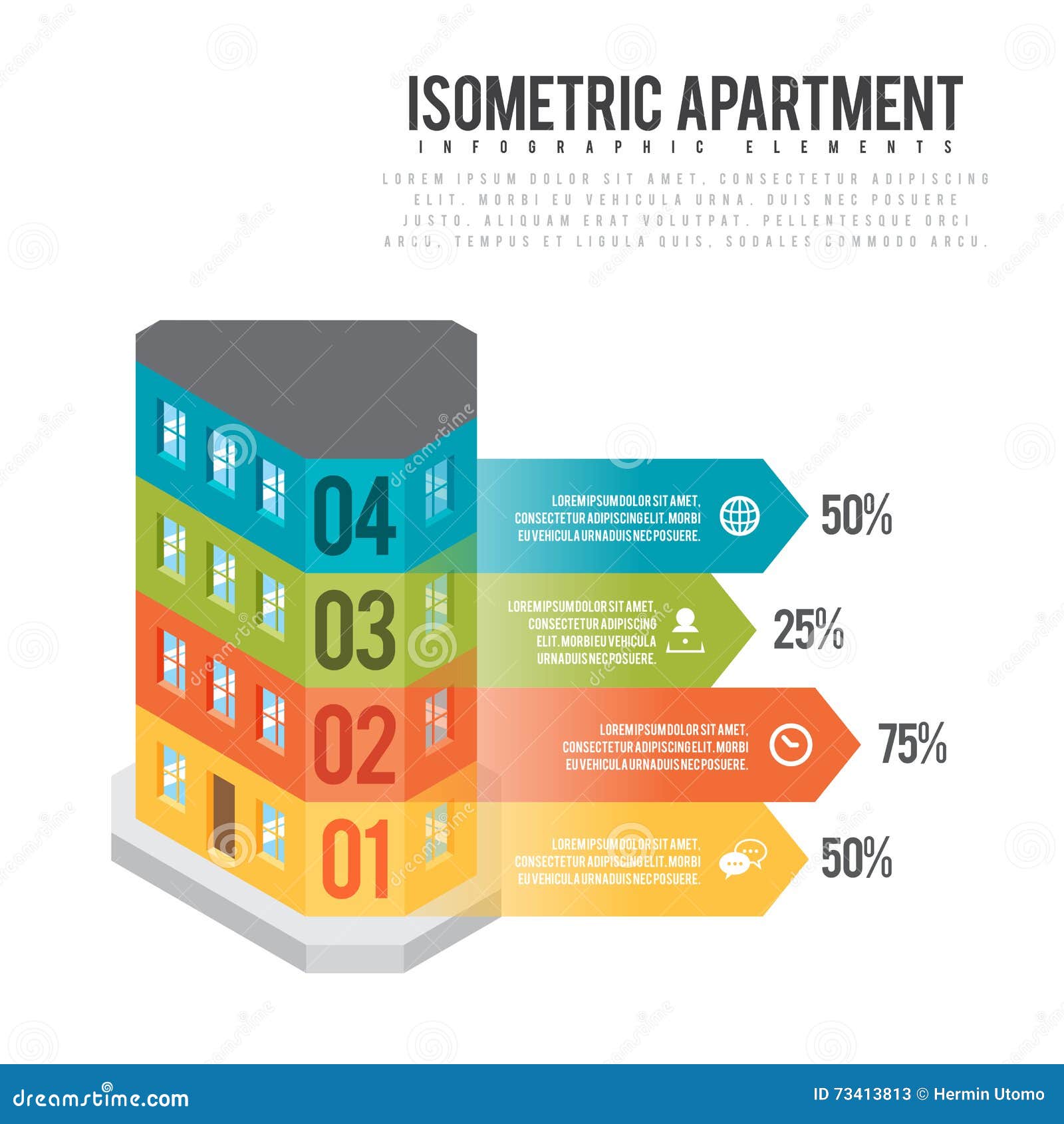 Isometric Apartment Infographic Stock Vector - Illustration of business ...