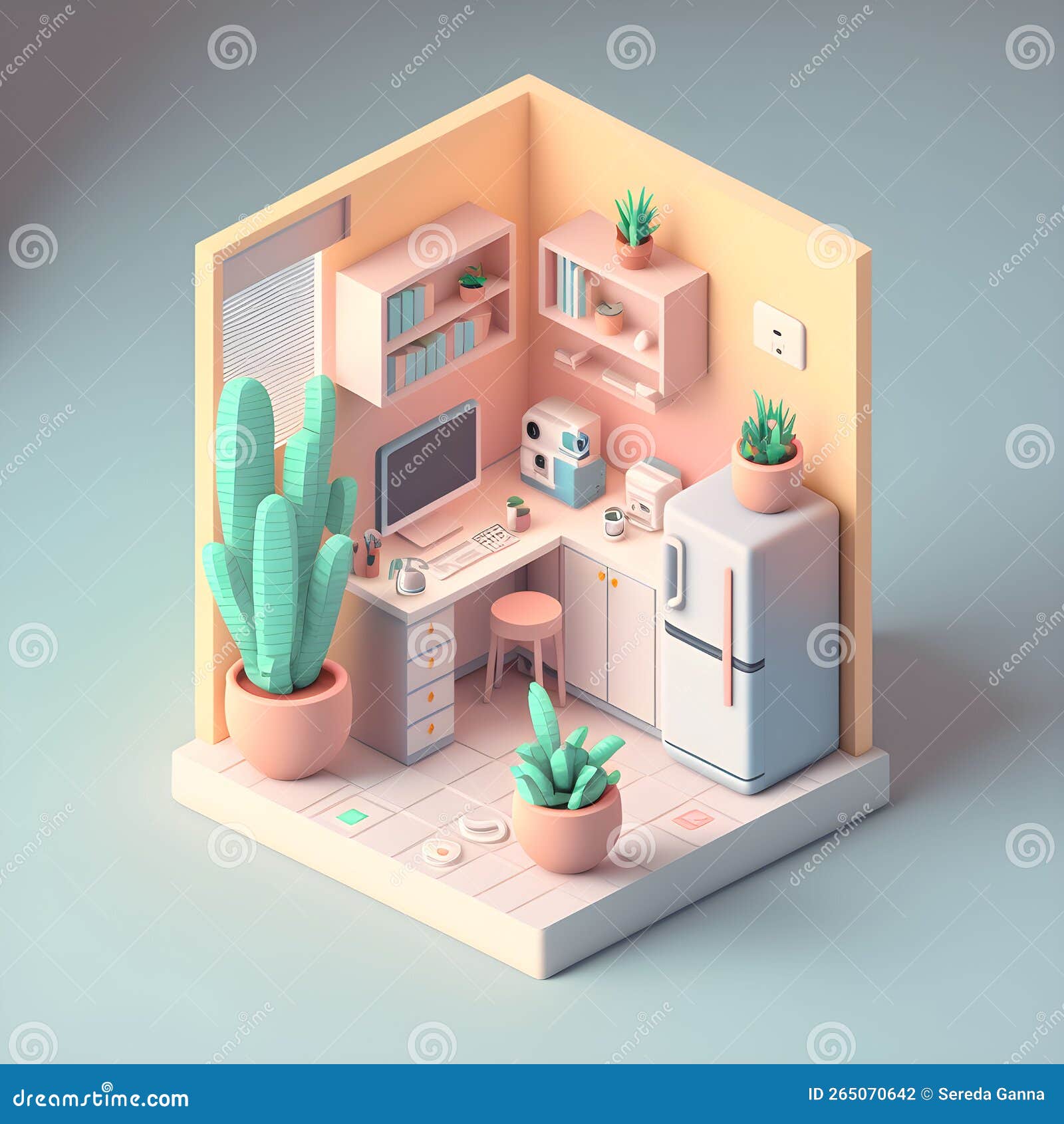 Isometric Apartment Layout, Room Interior In Modern House, Indoor Plan ...