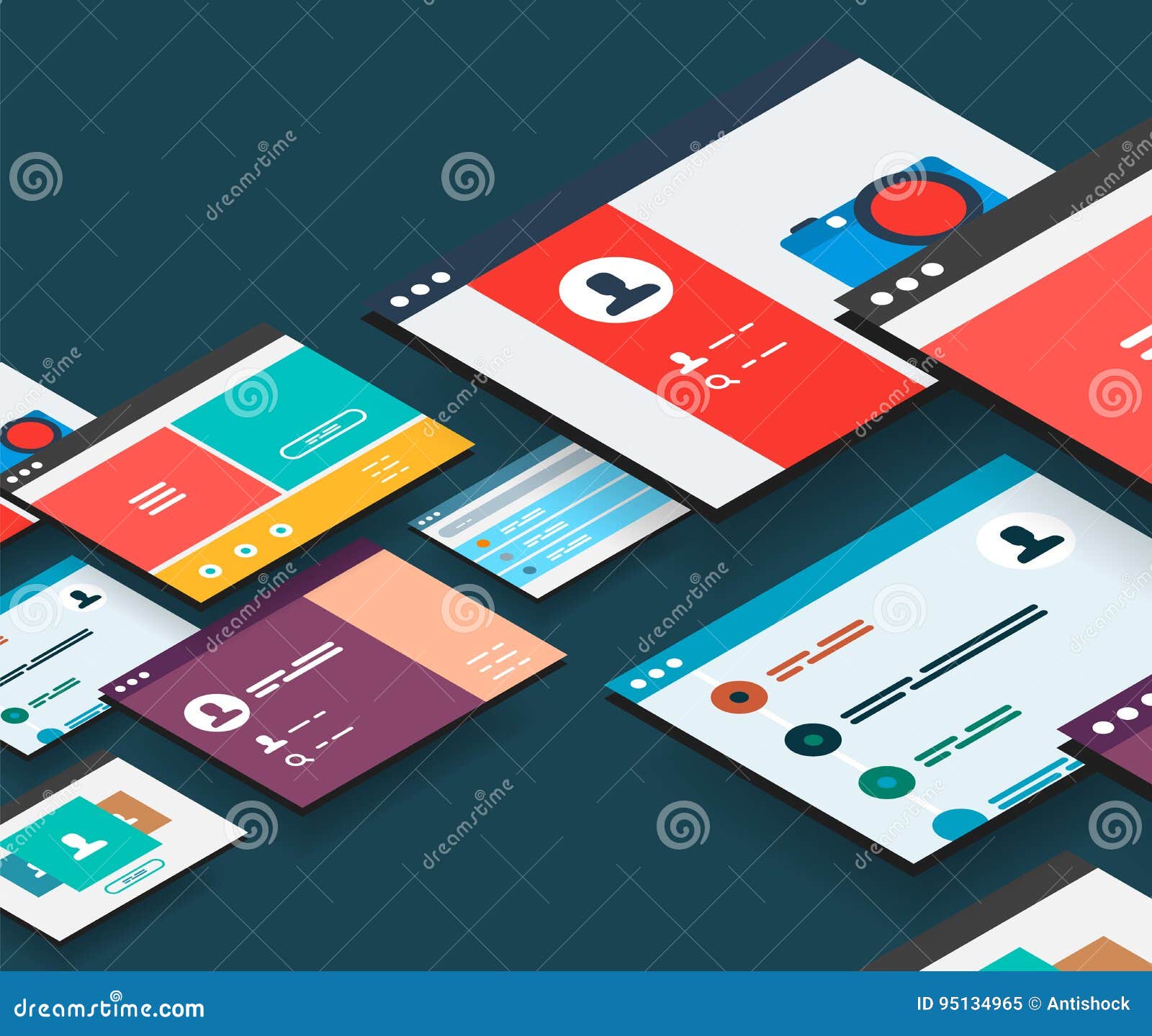 Isometric app concept stock vector. Illustration of build - 95134965