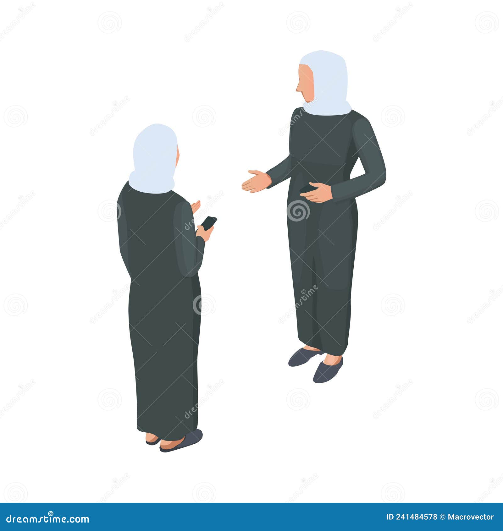 Isometric Arab Women stock vector. Illustration of clothing - 241484578