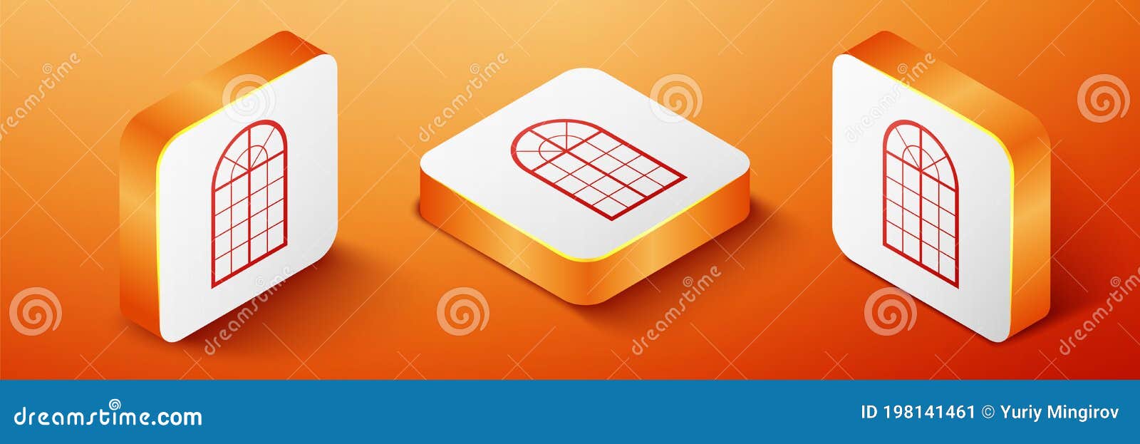 Isometric Arched Shapes, Isolated On Black Background. Cartoon Vector ...