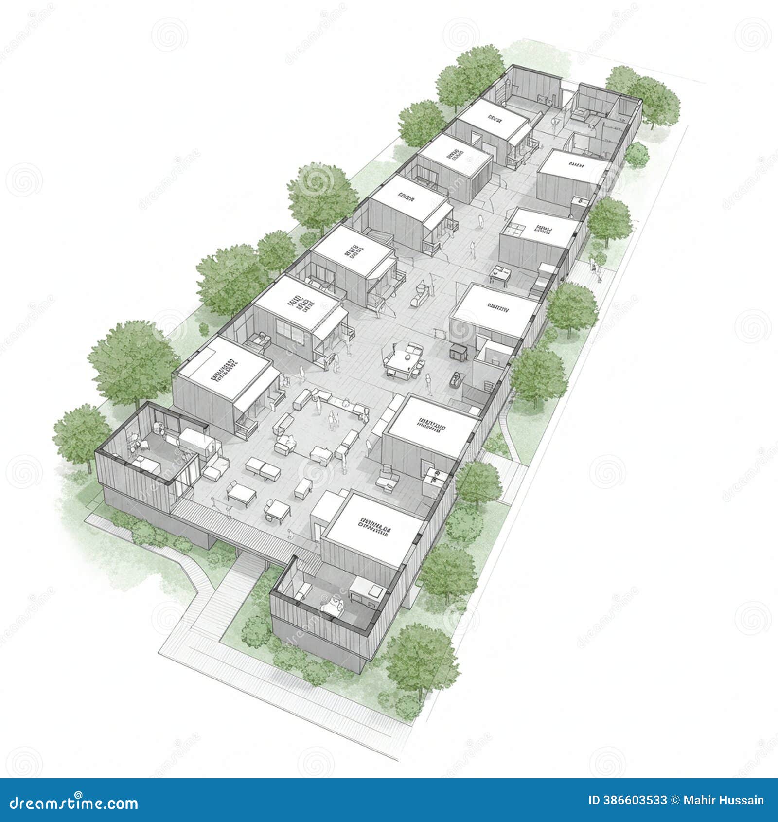 Architectural Housing Home Modern Drawing Concept Sketch Structure ...