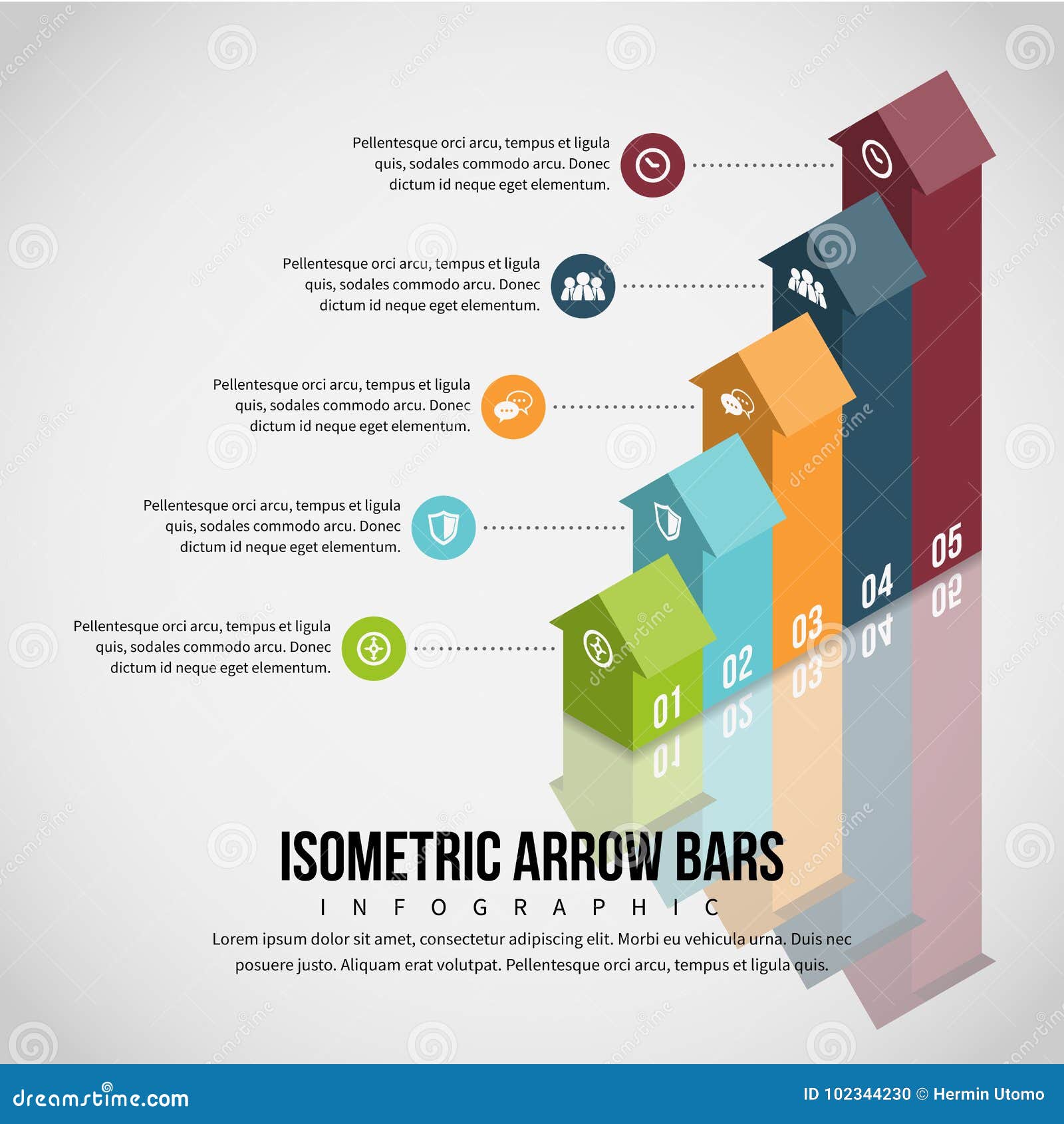Isometric Arrow Bars Infographic Stock Vector - Illustration of segment ...