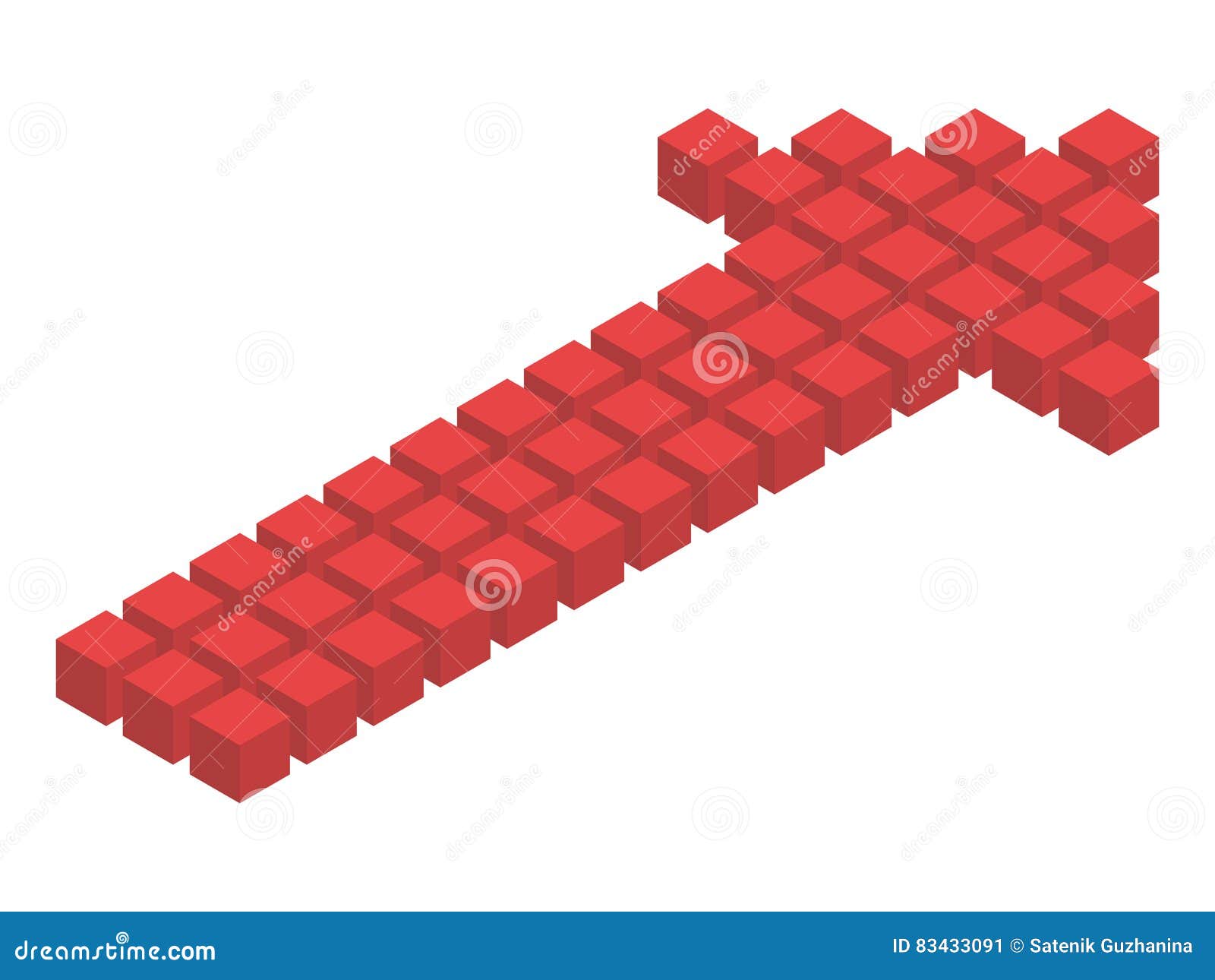 Isometric arrow from cubes stock vector. Illustration of decision ...