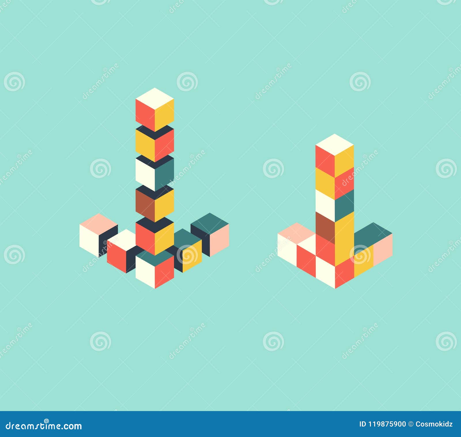 Isometric Arrow Pointers, Toy Puzzle, Cursor Mark Cubes Form, Vector ...