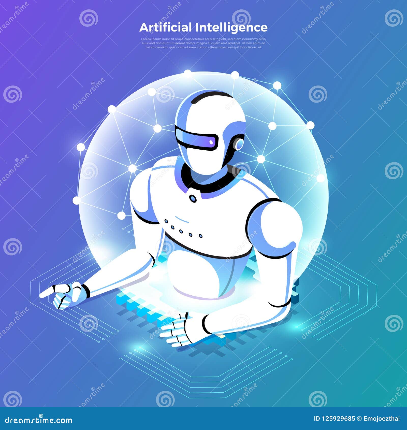 Isometric Artificial Intelligence AI Stock Vector - Illustration of ...