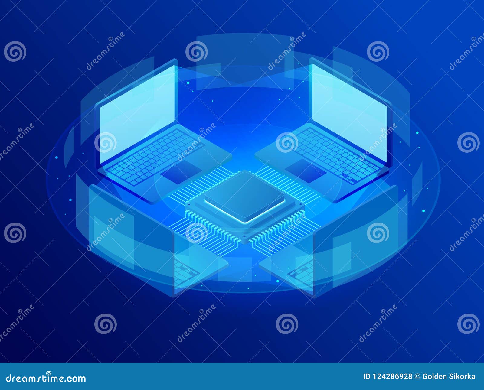 Isometric Artificial Intelligence, Big Data Processing, Energy Station ...