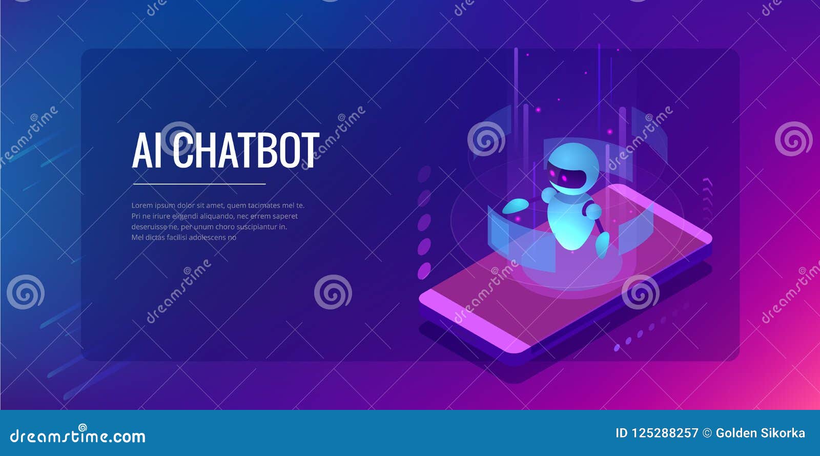 Isometric Artificial Intelligence. Chatbot and Future Marketing. AI and ...
