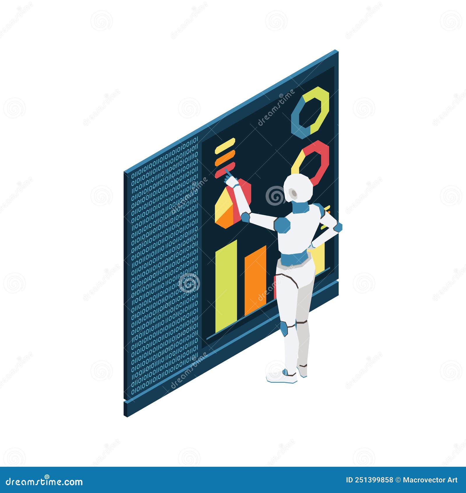 Isometric Artificial Intelligence Stock Vector - Illustration of chart ...