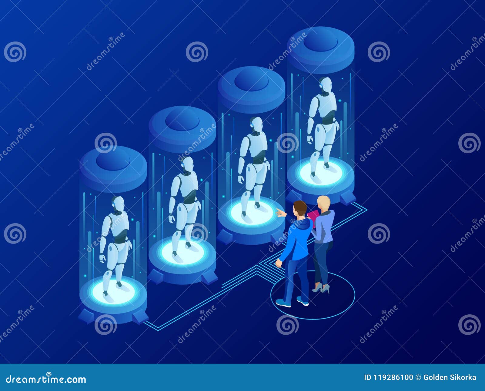 Isometric Artificial Intelligence In Robots. Technology And Engineering ...