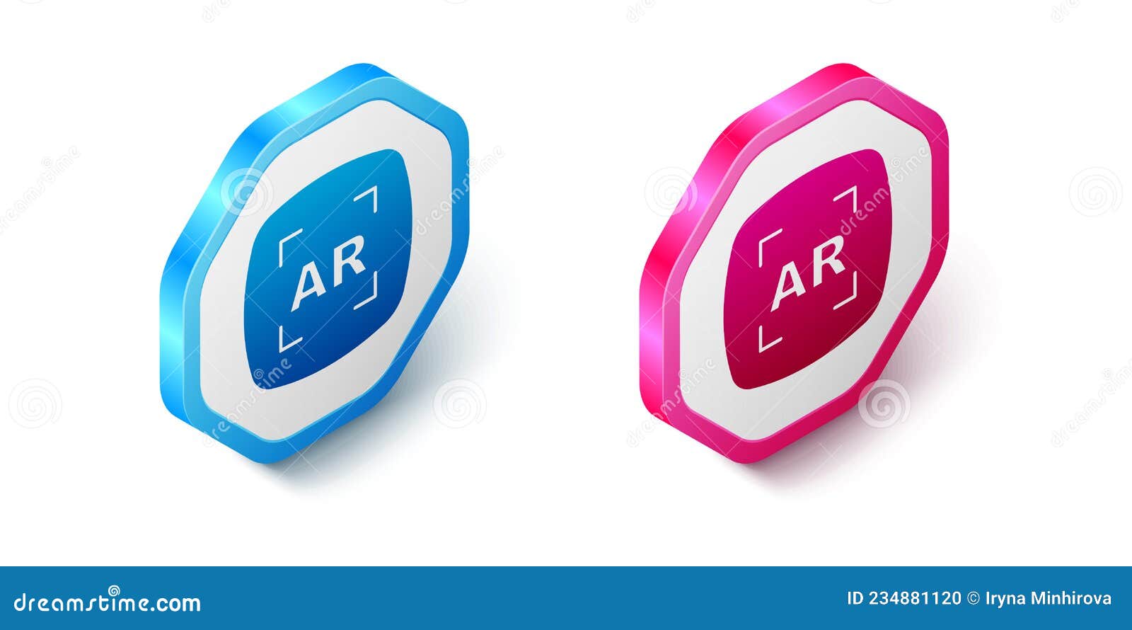 Isometric Augmented Reality AR Icon Isolated on White Background ...