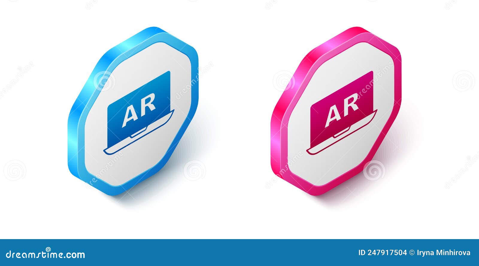 Isometric Augmented Reality AR Icon Isolated on White Background ...