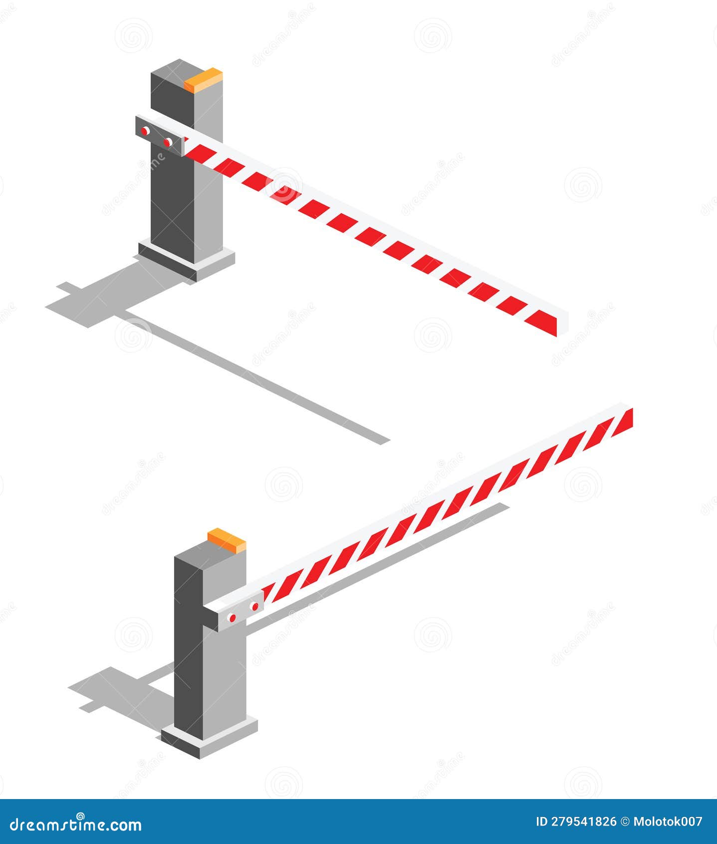 Isometric Automatic Barrier. Icons Set. Objects Isolated on White Stock ...