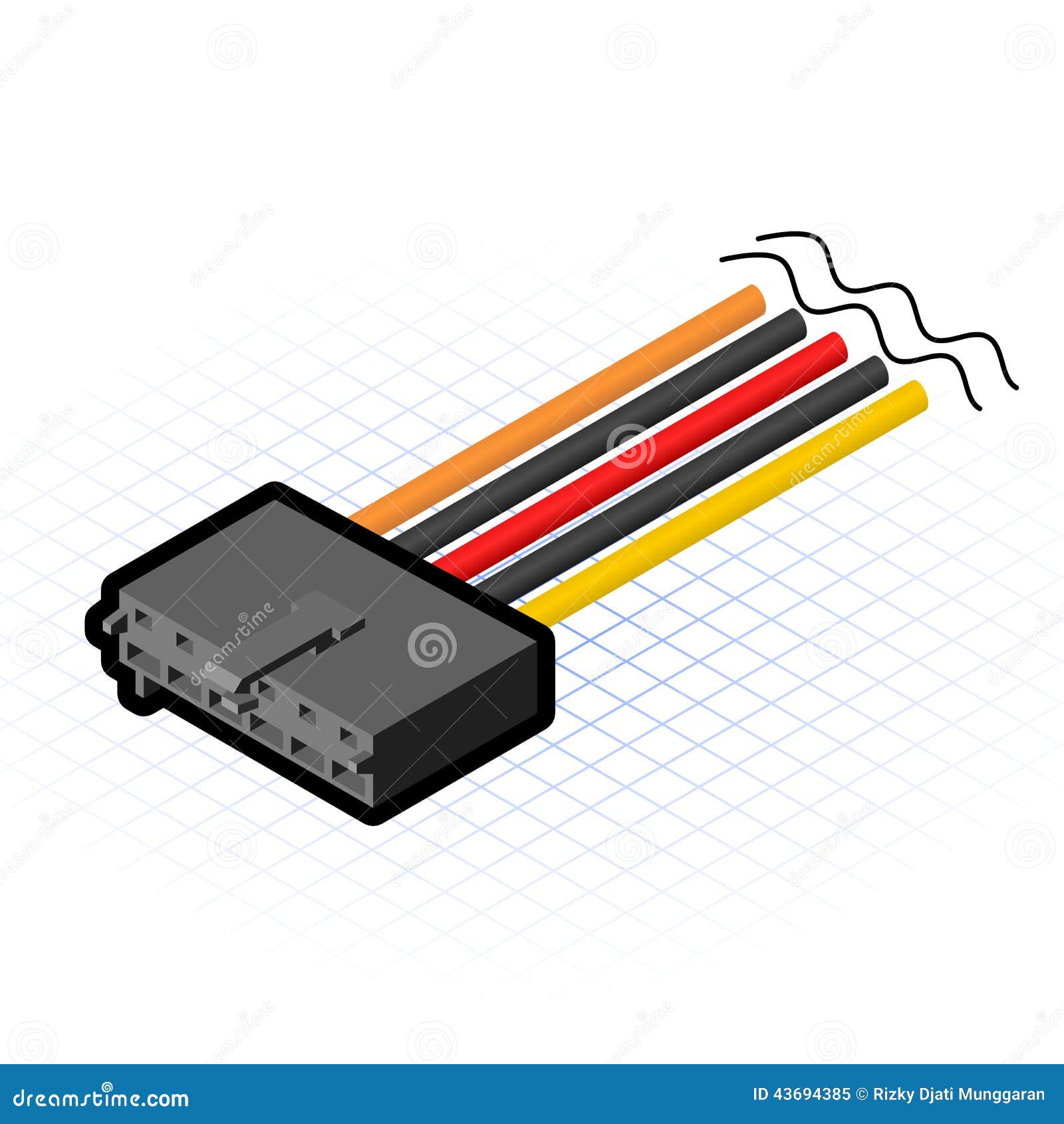 Isometric AUX Connector Vector Illustration Stock Vector - Illustration ...